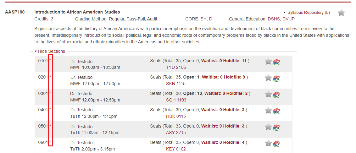 Seat Management Plan | Office of the University Registrar